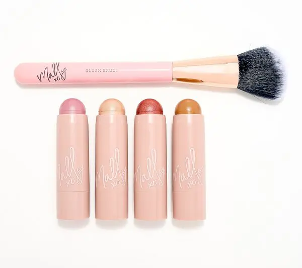 MALLY 5pc Blush, Bronze & Highlight Collection With Brush