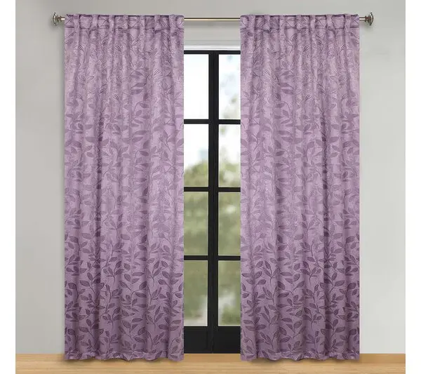 SUPERIOR Leaves Room Darkening Curtains With Ba Ck Tabs, 52x84