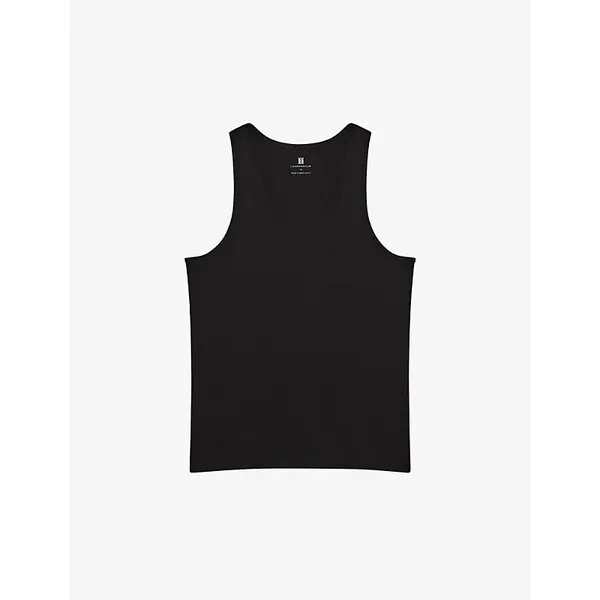 REISS Vinnie Crewneck Stretch-cotton Vest - Black