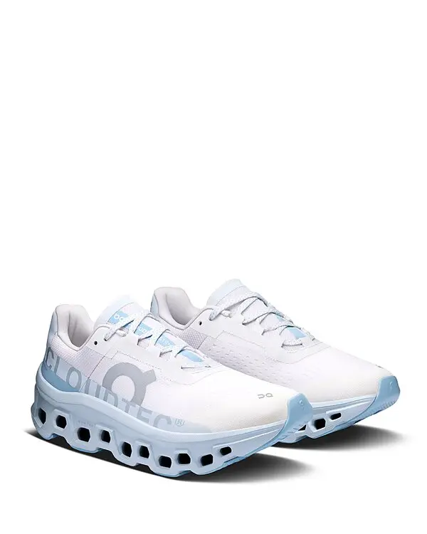 On Cloudmonster Road Running Sneakers - Frost/wash