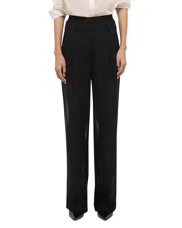 Helmut Lang Wool Blend Double Pleated Trousers