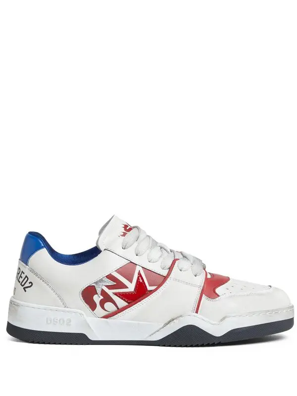 Dsquared2 Panelled Low Top Sneakers - Bianco+rosso+blu