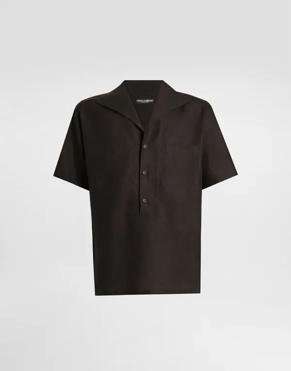 Dolce & Gabbana Three-button Short-sleeved Linen Shirt - Brown