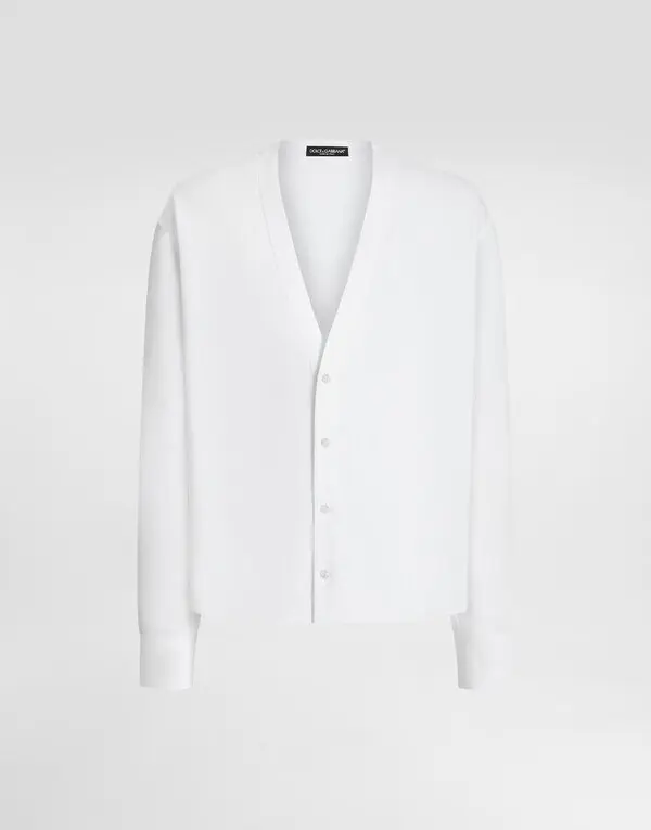 Dolce & Gabbana Long-sleeved Linen Shirt With Cardigan Buttoning