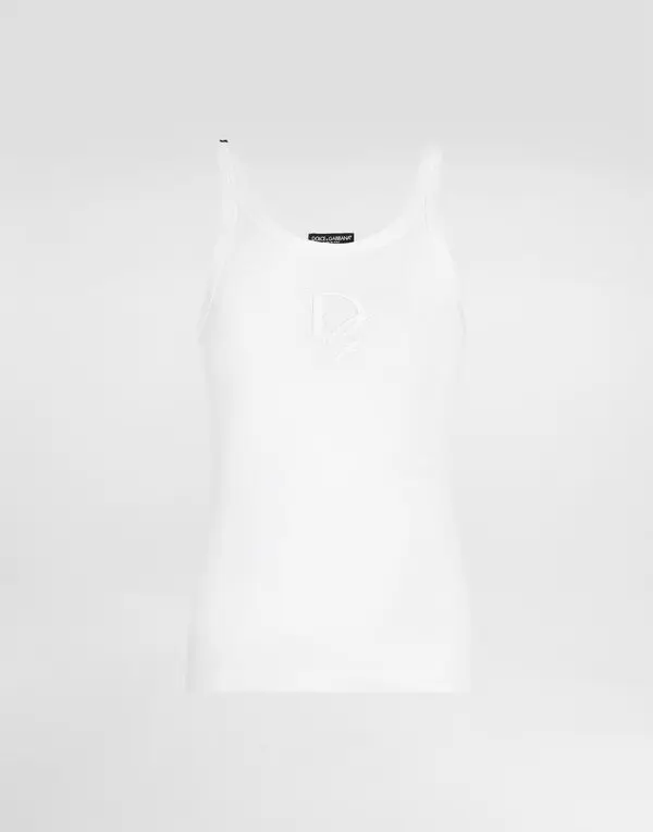 Dolce & Gabbana Fine-rib Slim-fit Singlet With Embroidery