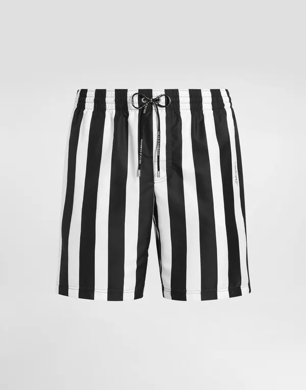 Dolce & Gabbana Mid-length Swim Trunks With Striped Print