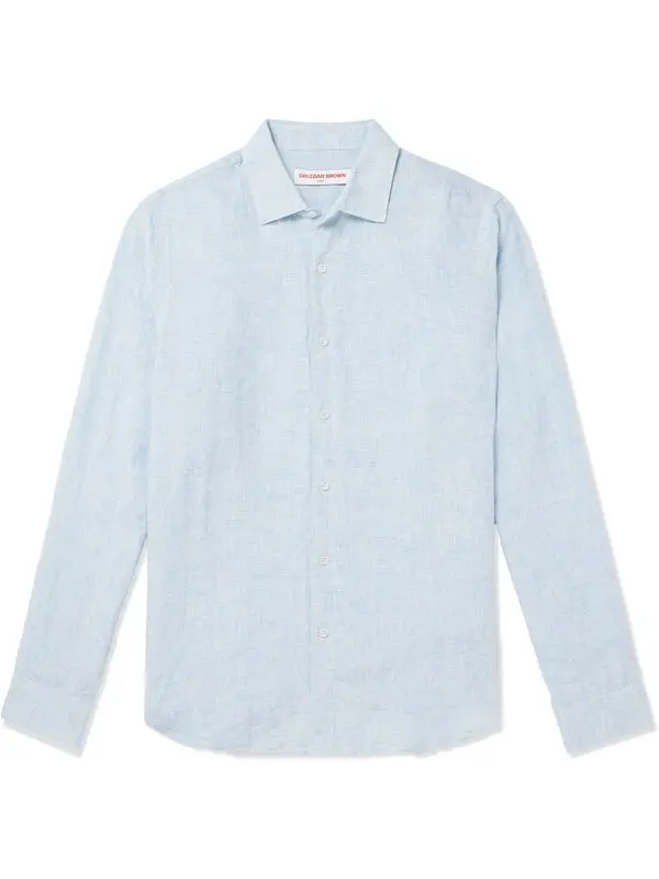 Orlebar Brown Giles Linen Shirt - Blue