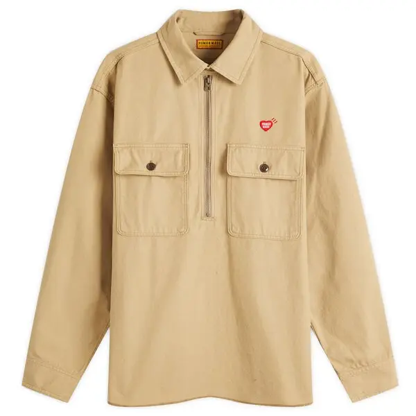 HUMAN MADE Zip-up Heart Print Work Shirt