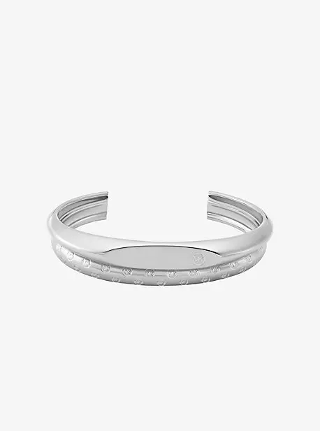 Michael Kors Logo Engraved Cuff - Silver