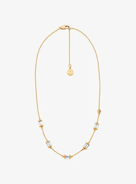 Michael Kors Cubic Zirconia Chain Necklace - Gold