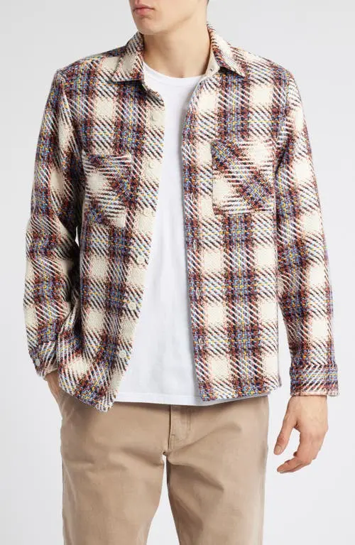 WAX LONDON Whiting Hutton Plaid Cotton Blend Overshirt - Ecru / Multi