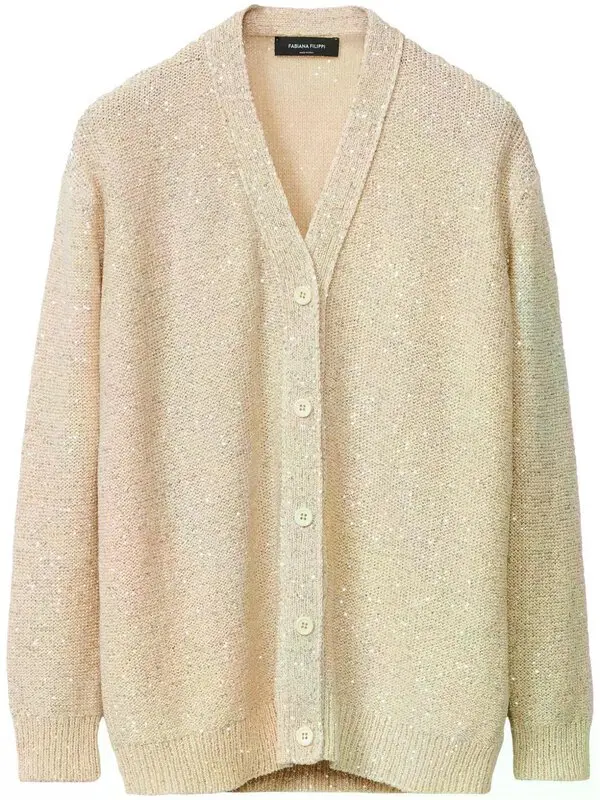Fabiana Filippi Sequin-embellished Cardigan - Brown