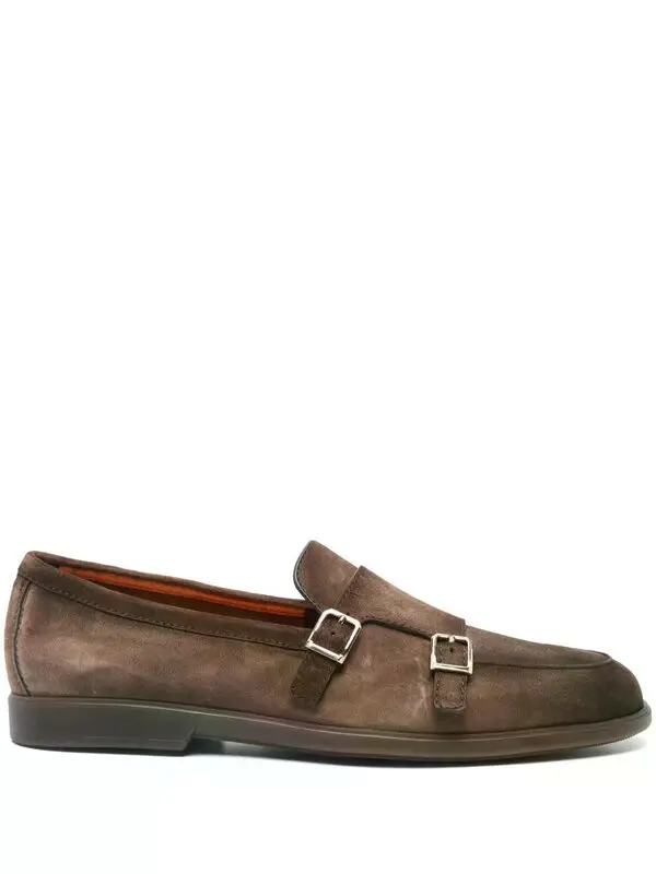 Santoni Suede Monk Shoes