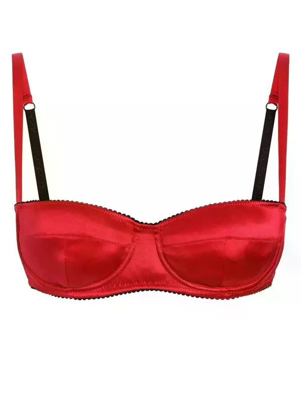 Dolce & Gabbana Satin Balconette Bra - Red