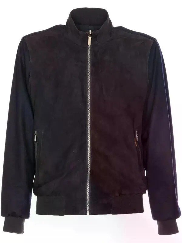 MOORER Zip-up Bomber Jacket - Blue