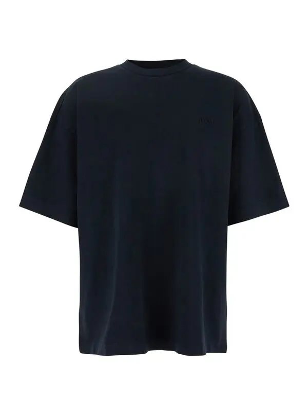 JUUN.J T-shirt With Logo Embroidered On The Front And Print On The Back In Cotton
