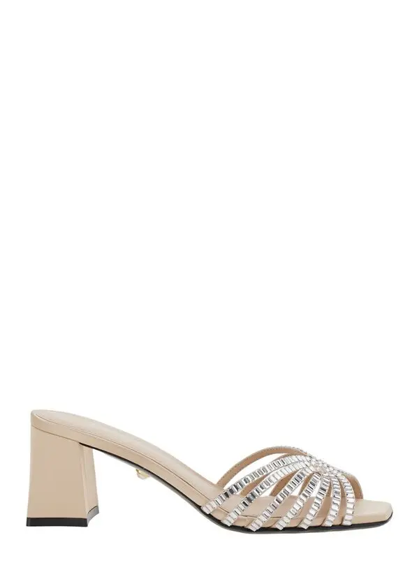 ALEVI MILANO Vittoria Rhinestoned Leather Sandals