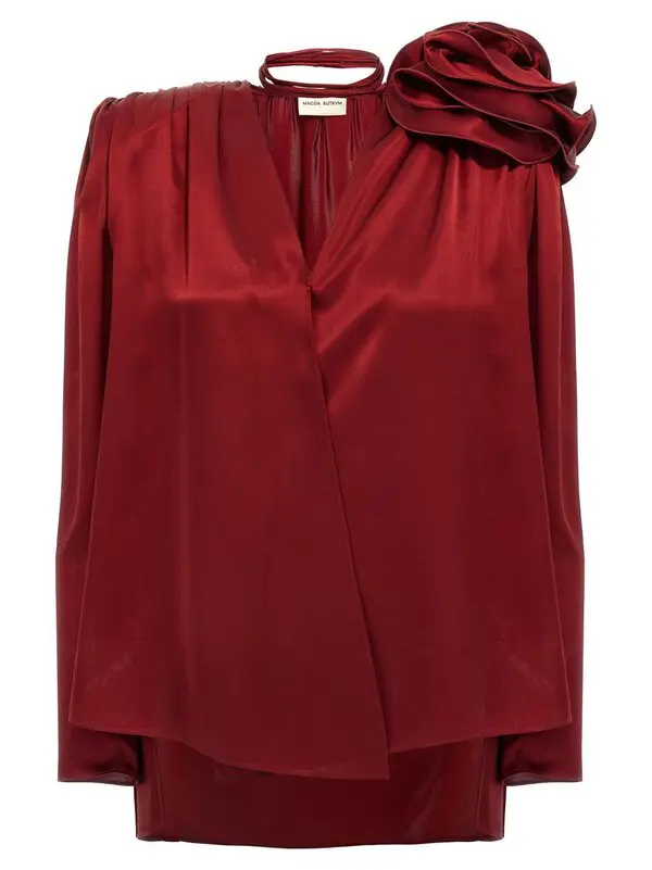 Magda Butrym 02' Silk Blouse - Red
