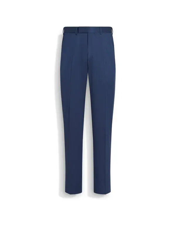 Zegna Centoventimila Wool Pants - Dark Teal Blue