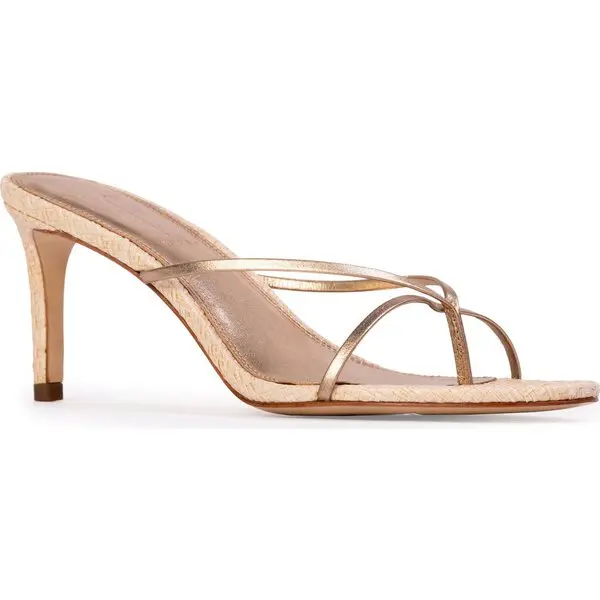 BLACK SUEDE STUDIO Jade Stiletto Heel Sandals - Raffia/ Gold
