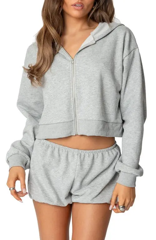EDIKTED Robina Zip Crop Hoodie
