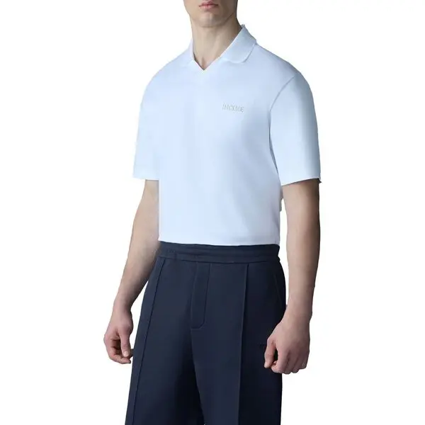 Mackage Marco Silicone Logo Organic Cotton Polo - White