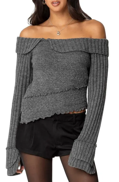 EDIKTED Mikkie Asymmetric Sweater