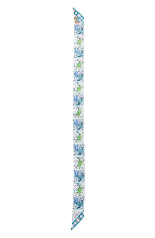 Echo Crabby Silk Ribbon Scarf - Turquoise