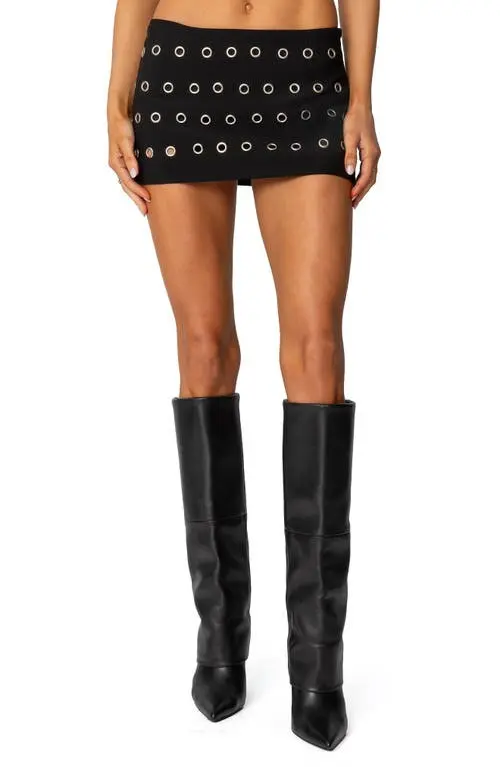 EDIKTED Arlette Grommet Miniskirt