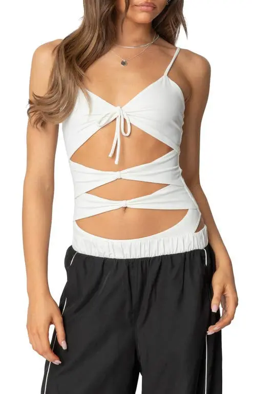 EDIKTED Serene Cutout Bodysuit - White