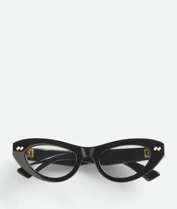 Bottega Veneta Cat Eye Eyeglasses - Black/transparent