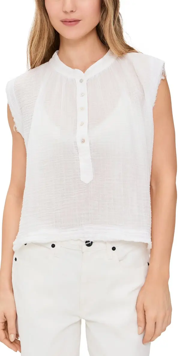 9seed Idyllwild Button-detailed Top