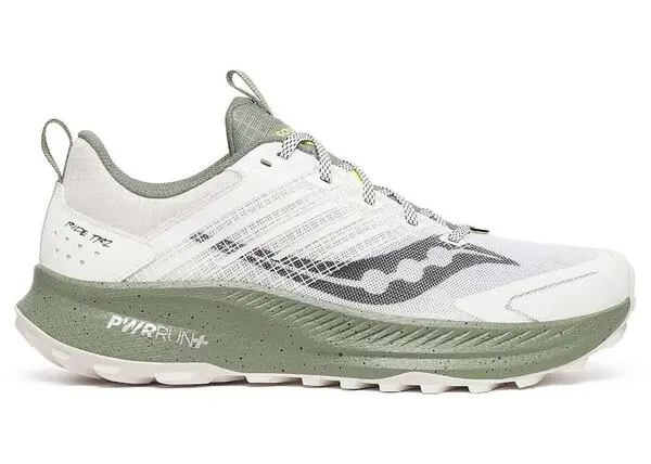 Saucony Athletic Lace-up Sneakers - White/olivine