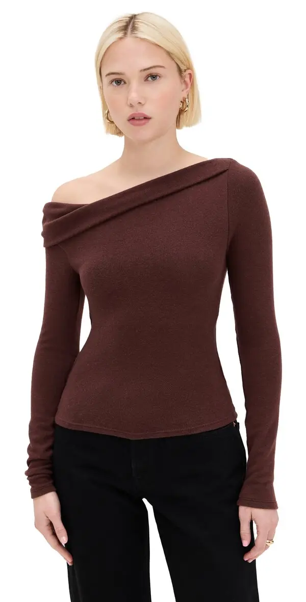 REFORMATION Elio Knit Top - Mahogany