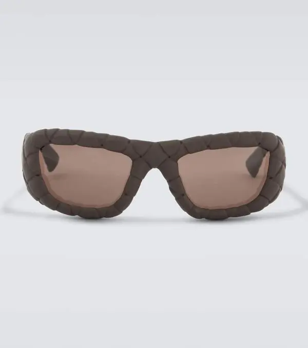 Bottega Veneta Intrecciato Rectangular Sunglasses