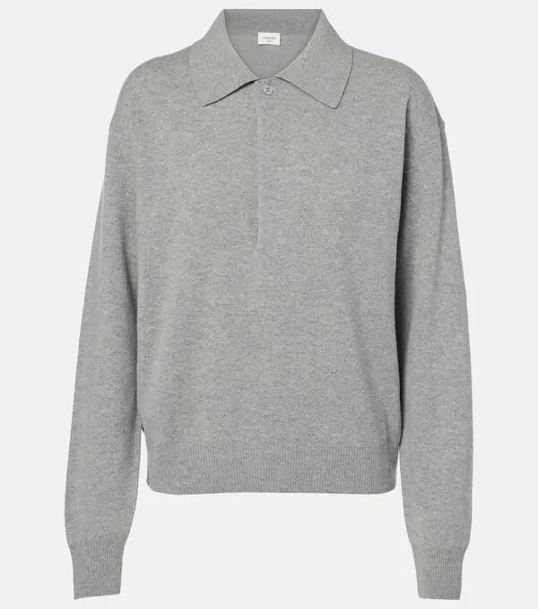 Saint Laurent Wool Polo Sweater - Grey