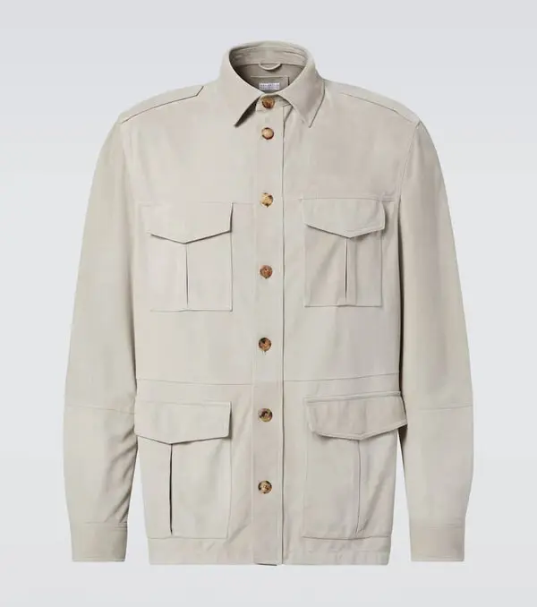 Brunello Cucinelli Suede Overshirt - Beige