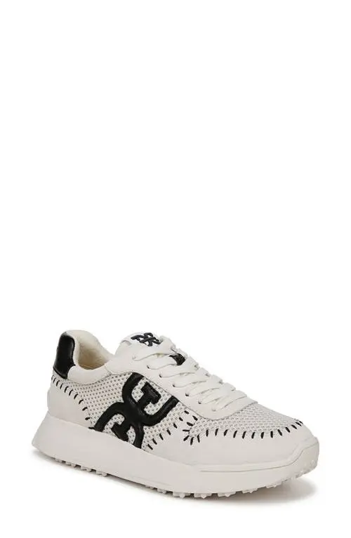 Sam Edelman Langley Woven Sneaker - Ivory/ Black