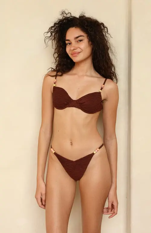 DIPPIN DAISY'S Fiji Super Cheeky Bikini Bottom - Mocha Crinkle
