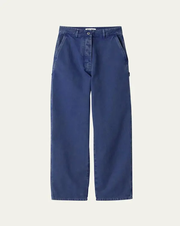 Miu Miu Mid-rise Fitted Cotton Pants