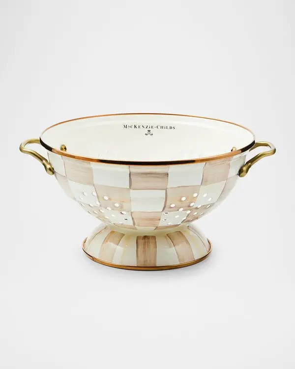 MACKENZIE-CHILDS Mocha Check Large Colander - One-color