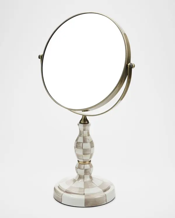 MACKENZIE-CHILDS Mocha Check Vanity Mirror