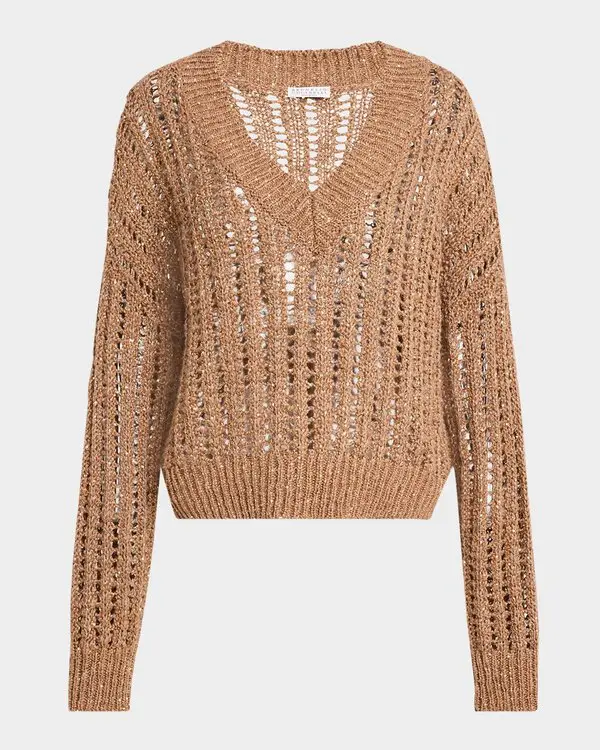 Brunello Cucinelli Paillette Knit Sweater - C2867 Bronze