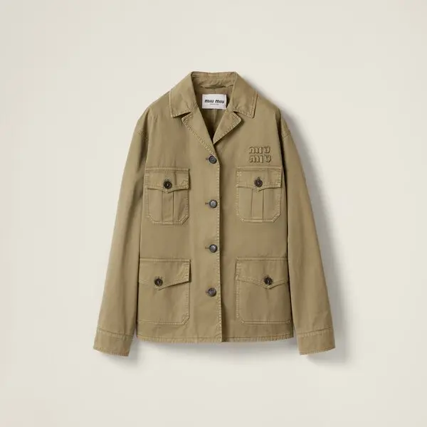 Miu Miu Garment-dyed Cotton Satin Jacket