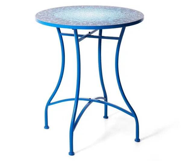 GLITZHOME 28' Outdoor Folding Bistro Ceramic Ti Le Top Table