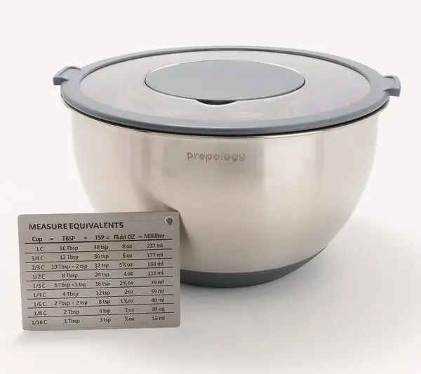 PREPOLOGY As Is 5qt Stainless Steel Mixing Bowl W/measure