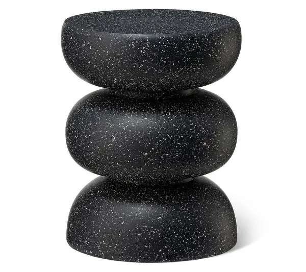 GLITZHOME 18' Sphere Stack Faux Terrazzo Garden Stool / Table