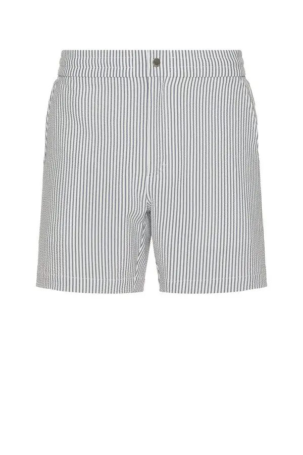 Simkhai Swim Trunks In Grey - Midnight Stripe