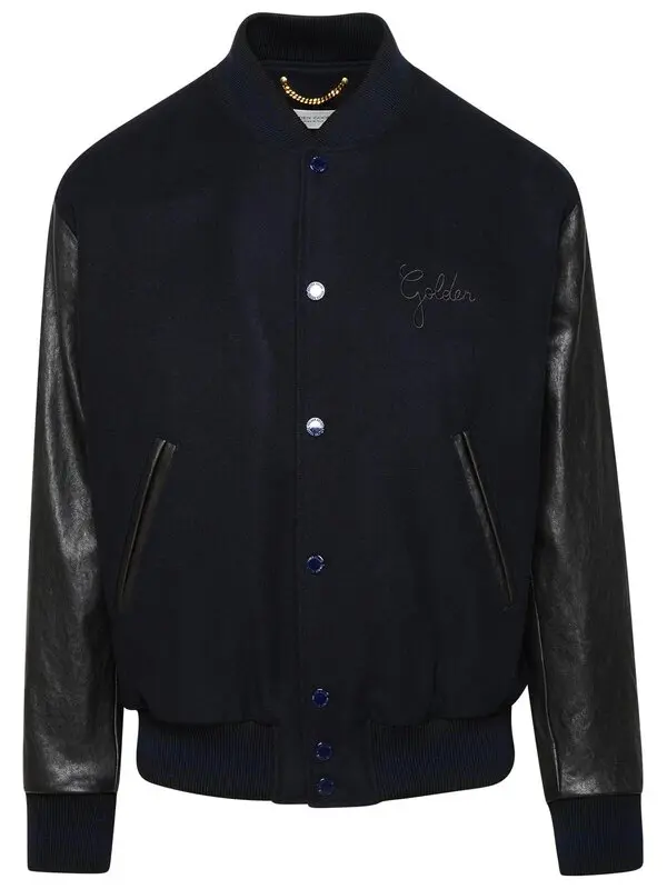 Golden Goose Virgin Wool Blend Bomber Jacket - Black