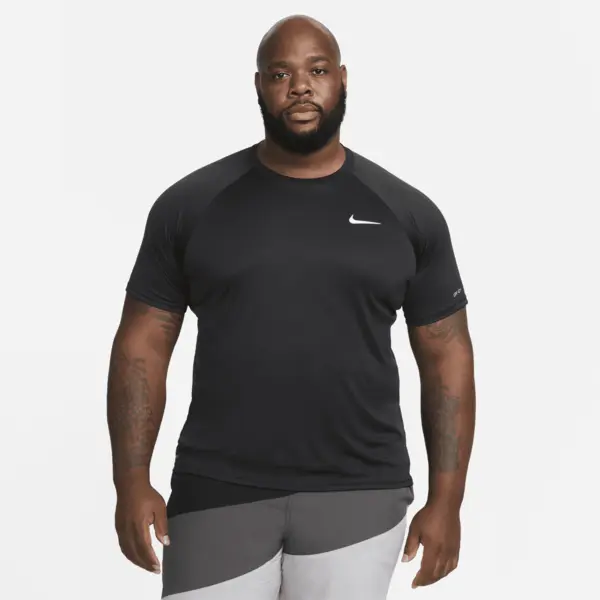 Nike Essential Dri-fit Short-sleeve Swim Hydroguard - Black